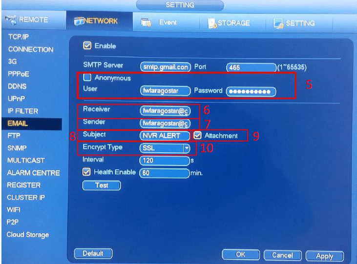 راه اندازی Email Function